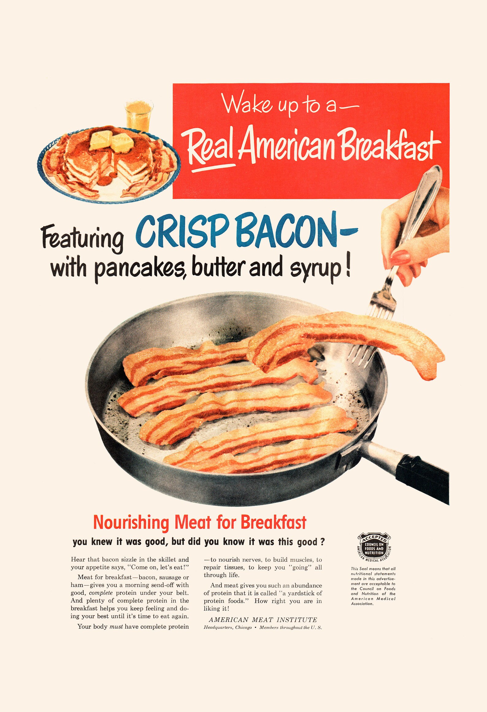 VINTAGE BACON AD Retro Mid-century Ad Vintage Kitchen - Etsy