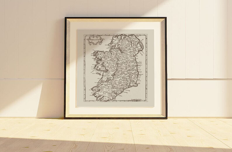 VINTAGE IRELAND MAP Antique Ireland Map Professional - Etsy