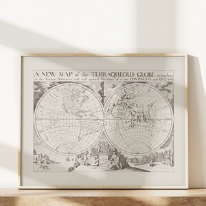 ANTIQUE WORLD MAP, Ancient Map of the World, Antique Home Decor ...