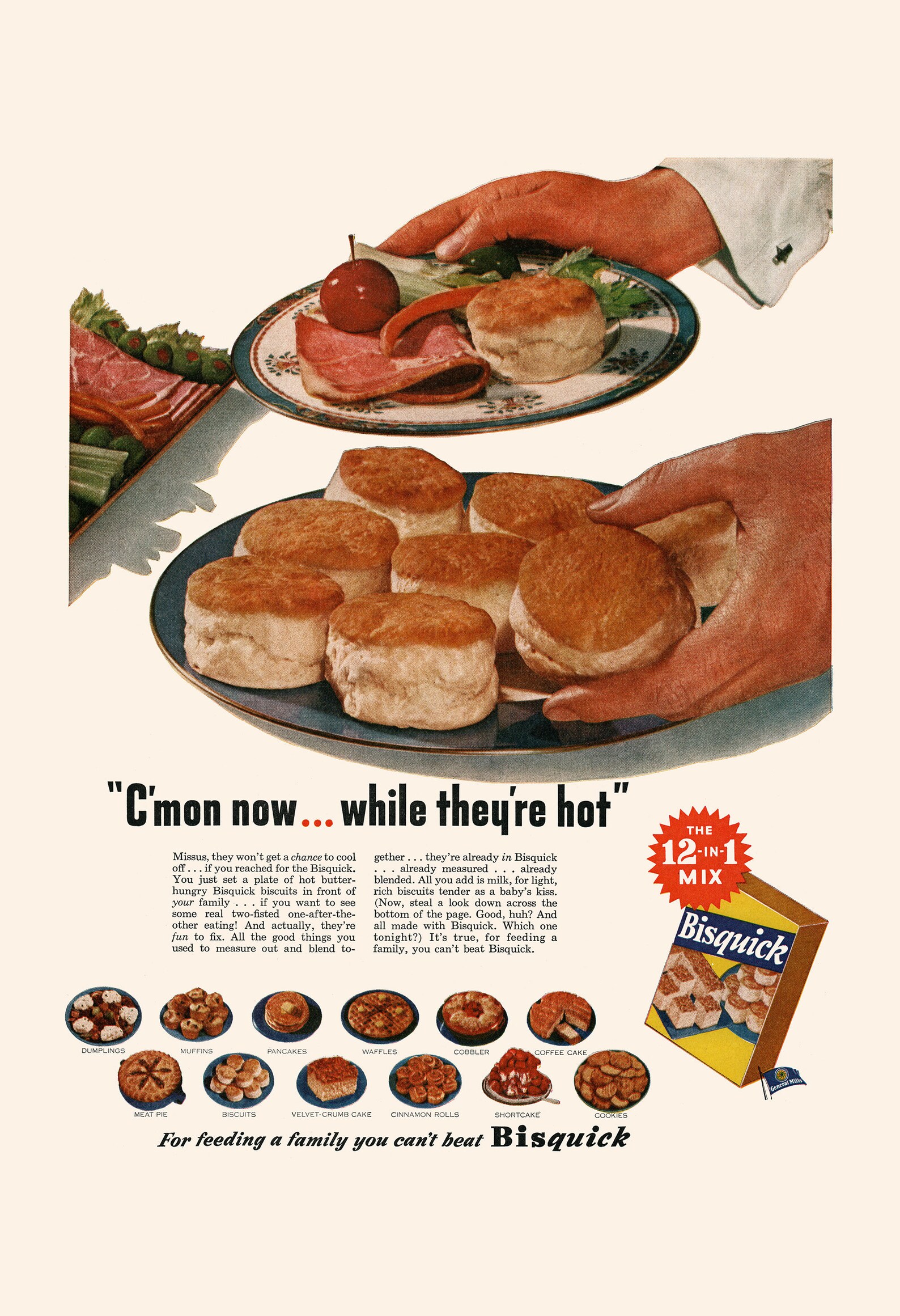 VINTAGE AD PRINT, Biscuits Poster, Retro 1950s Ad Print, Vintage ...