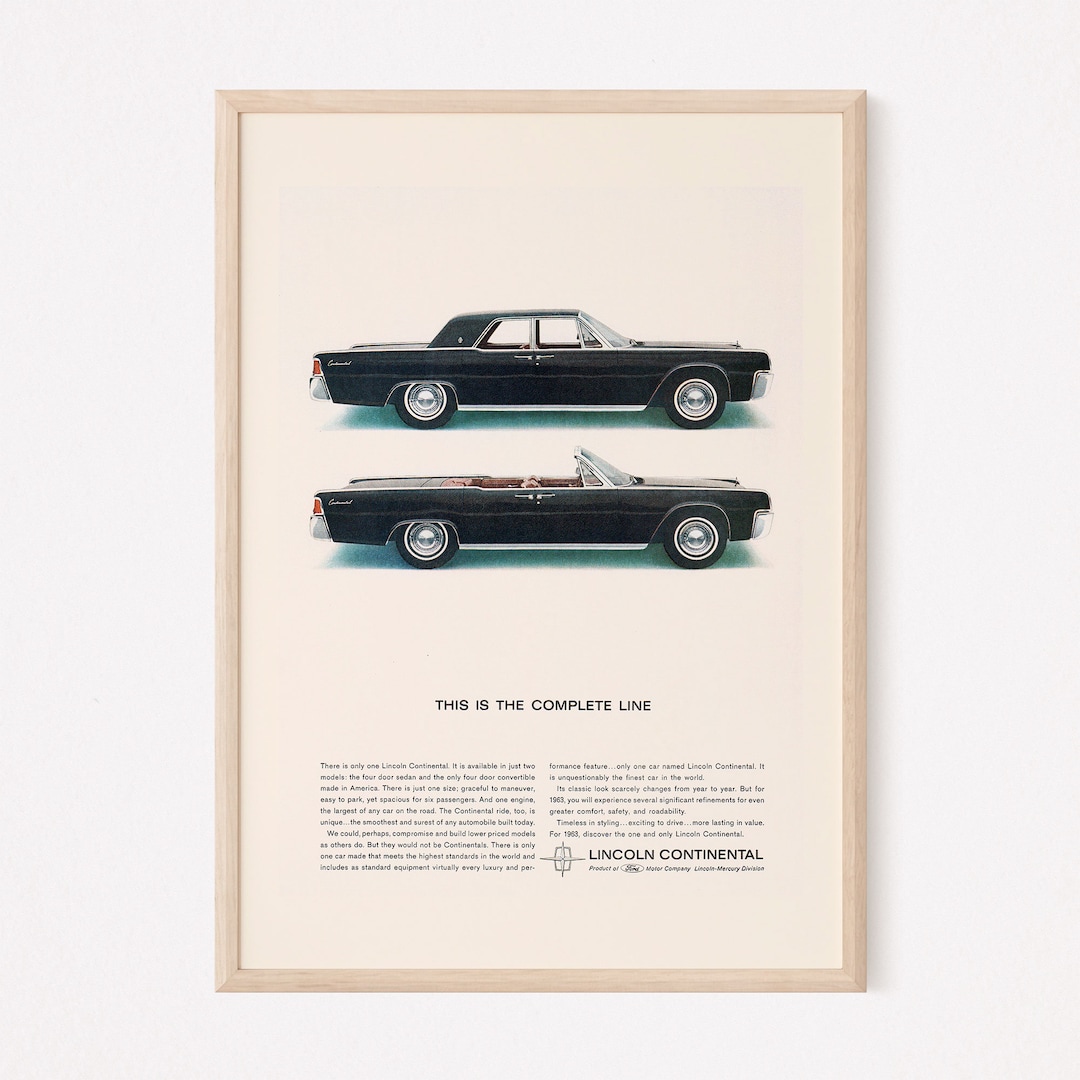 VINTAGE CONVERTIBLE CAR Ad, Mid Century Poster, Classic Car Ad, Retro ...
