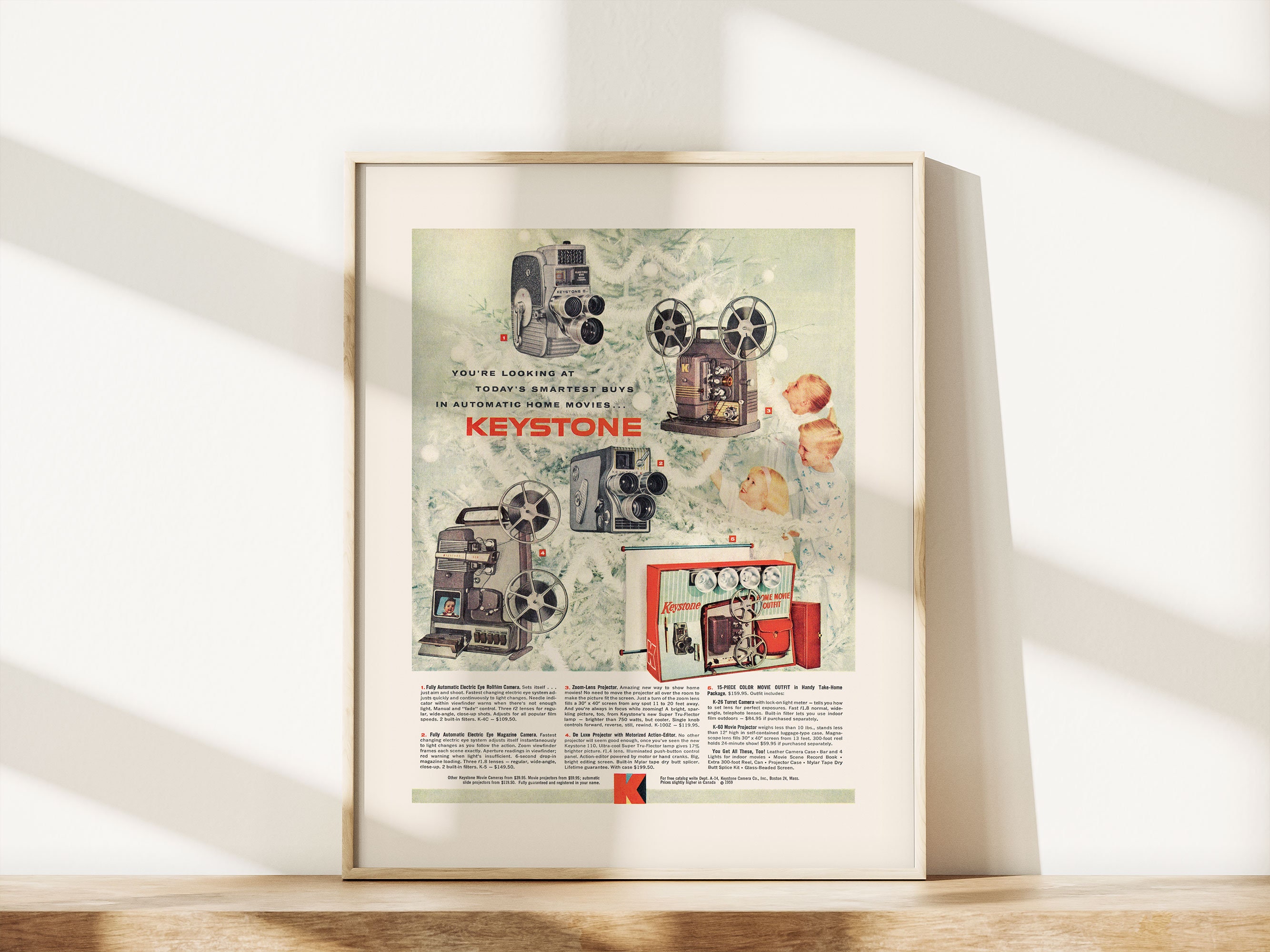 RETRO MOVIE CAMERA Ad, Retro Camera Ad, Keystone Camera Mid-century ...
