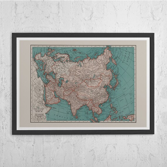 VINTAGE ASIA MAP Vintage Map of Asia Old Map Print - Etsy