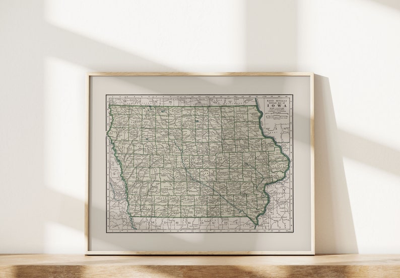 IOWA MAP PRINT Vintage Map of Iowa Old Map Print Vintage - Etsy