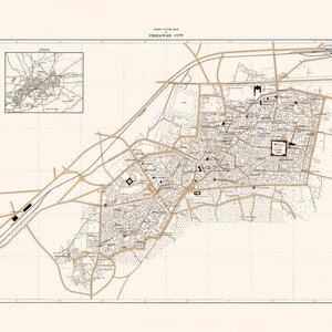 ANCIENT PESHAWAR MAP Map of Peshawar Historical Pakistan | Etsy Canada