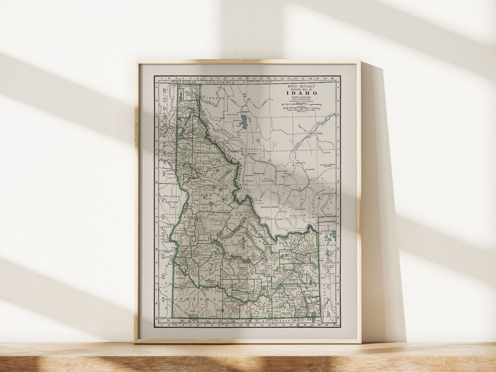 IDAHO MAP PRINT Vintage Map of Idaho High Quality - Etsy