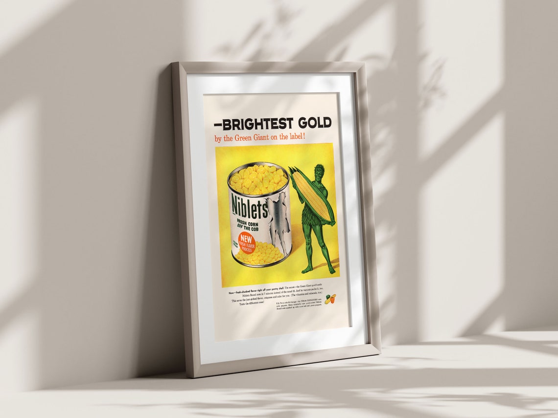 VINTAGE KITCHEN AD Retro Mid-century Ad Canned Corn Ad - Etsy
