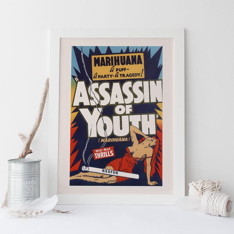 VINTAGE MARIJUANA POSTER Assassin of Youth Movie Poster | Etsy