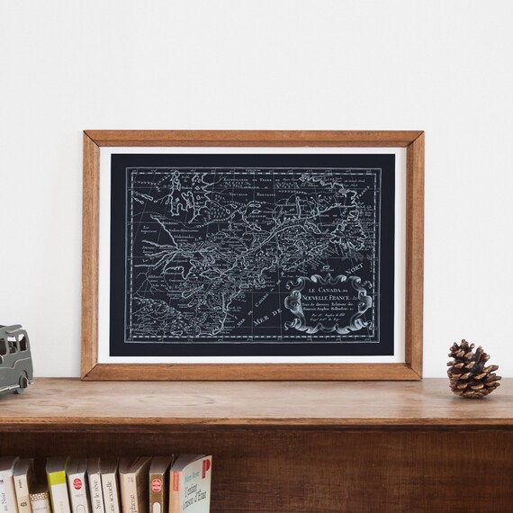 BLUEPRINT CANADA MAP Old Map of Canada Office Wall Art | Etsy Canada