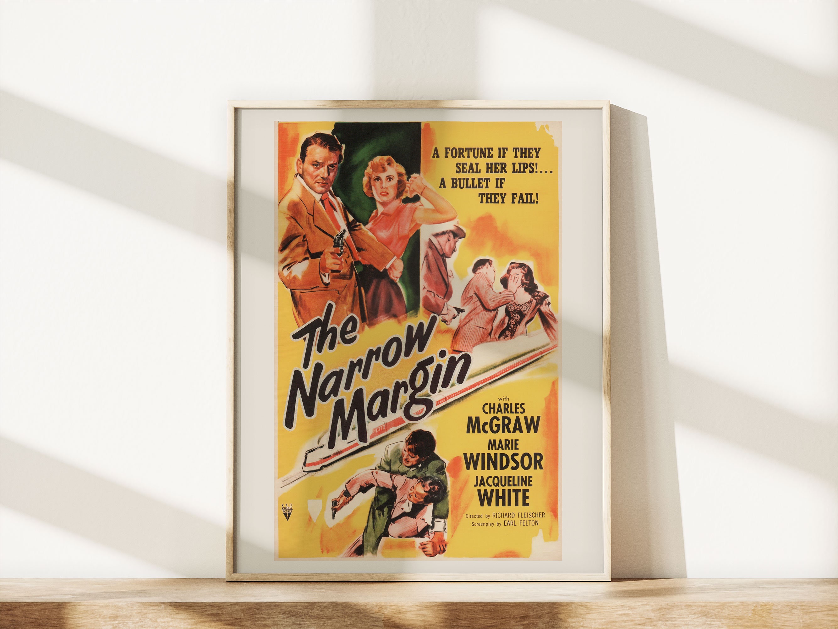 THE NARROW MARGIN Movie Poster Classic Movie Poster Retro - Etsy Norway