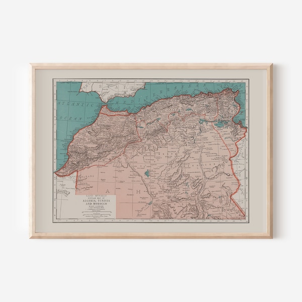 Old Map Algeria - Etsy