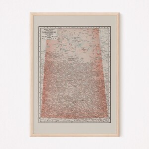 SASKATCHEWAN CANADA MAP, Vintage Map of Saskatchewan, Canada Wall Art ...