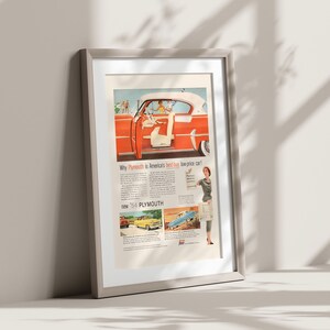 1954 AMERICAN CAR AD, Vintage Car Poster, Retro Kitsch, Car Lover Gift ...