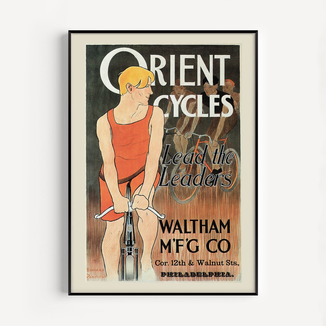 ORIENT BICYCLES POSTER Antique Art Nouveau Poster Print Belle Epoque ...