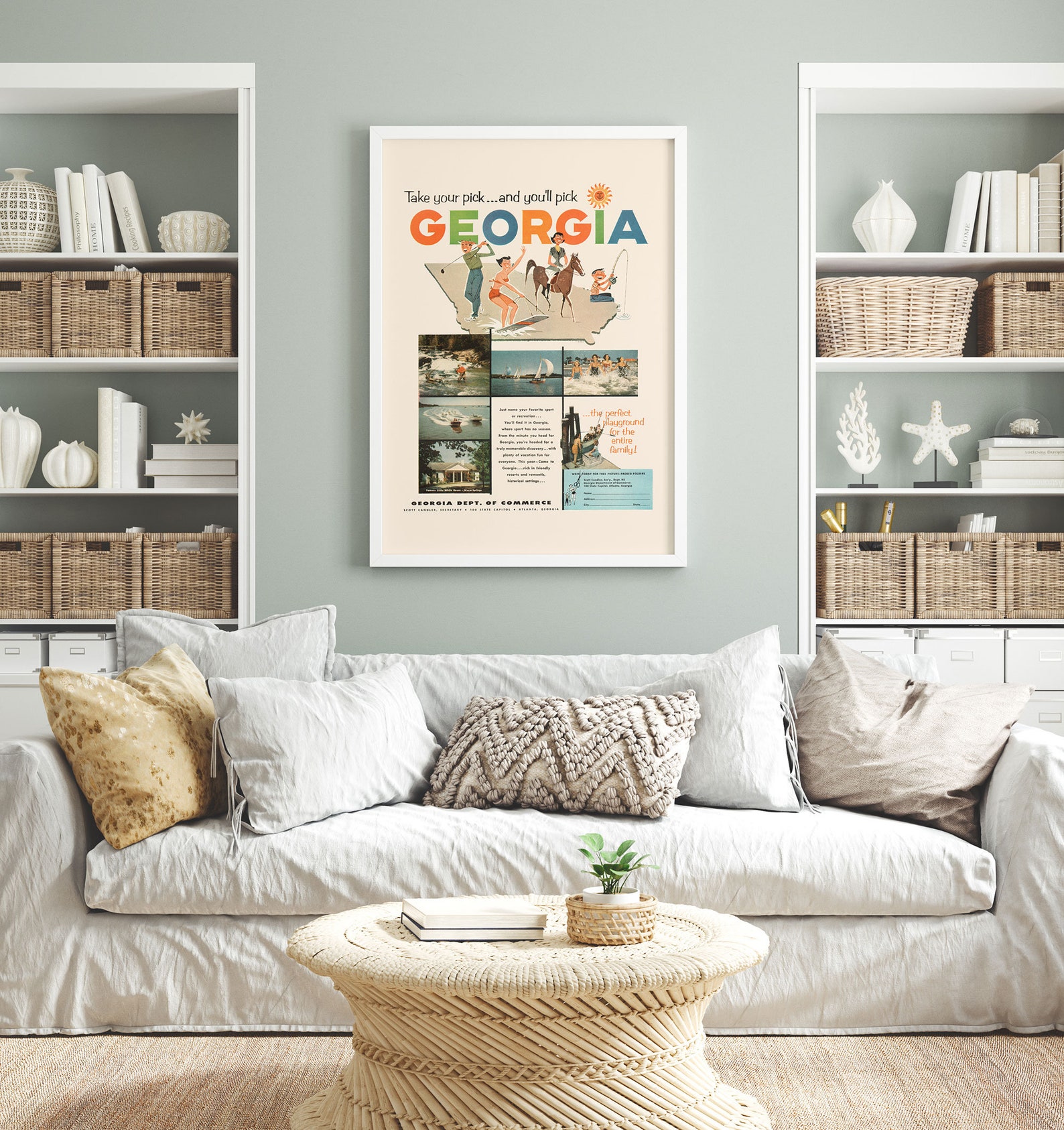 VINTAGE GEORGIA TRAVEL Poster Retro Travel Ad Retro - Etsy