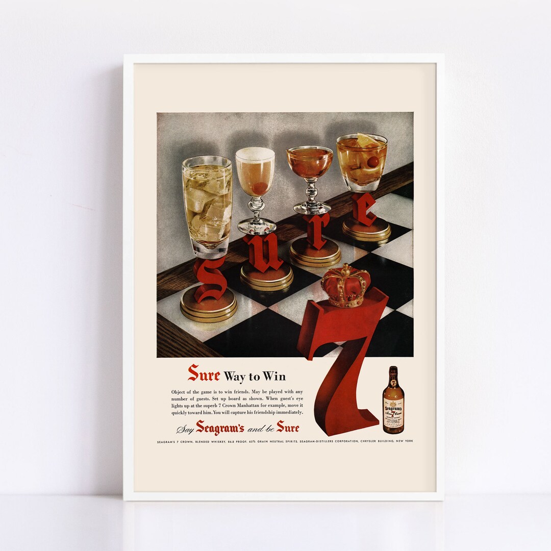VINTAGE BEER PRINT, Retro Beer Ad, Checkers Game, Reproduction, 1950s ...