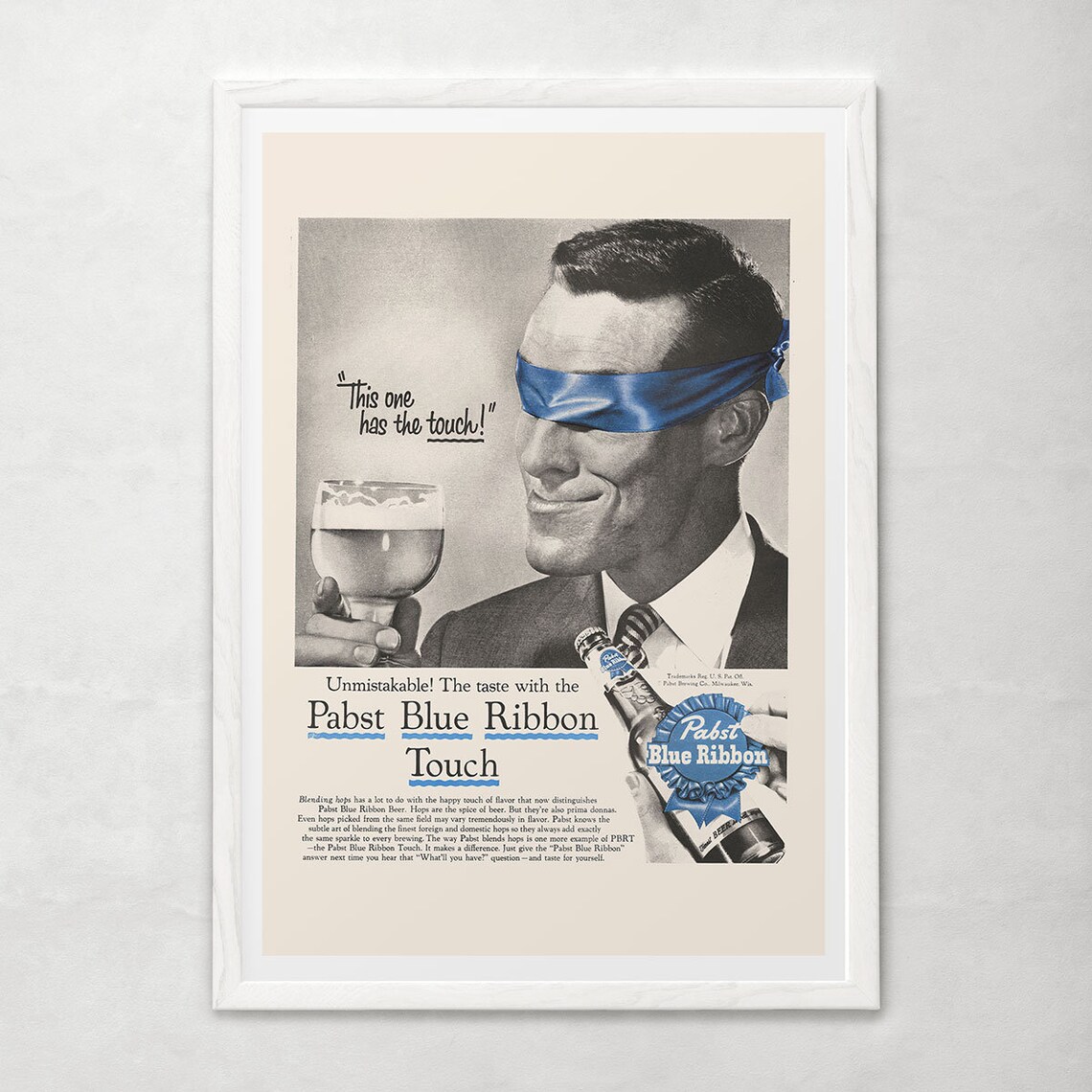 VINTAGE MONOCHROME BEER Ad Classic Beer Ad Mid-Century | Etsy