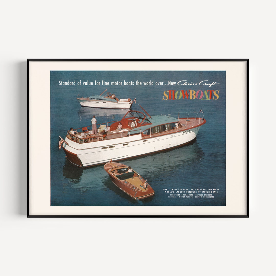 RETRO SHOWBOAT AD, Vintage Nautical Poster Ad, High Quality ...