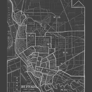 BUFFALO MAP ART Blueprint Map of Buffalo N.Y. Vintage Map - Etsy Canada