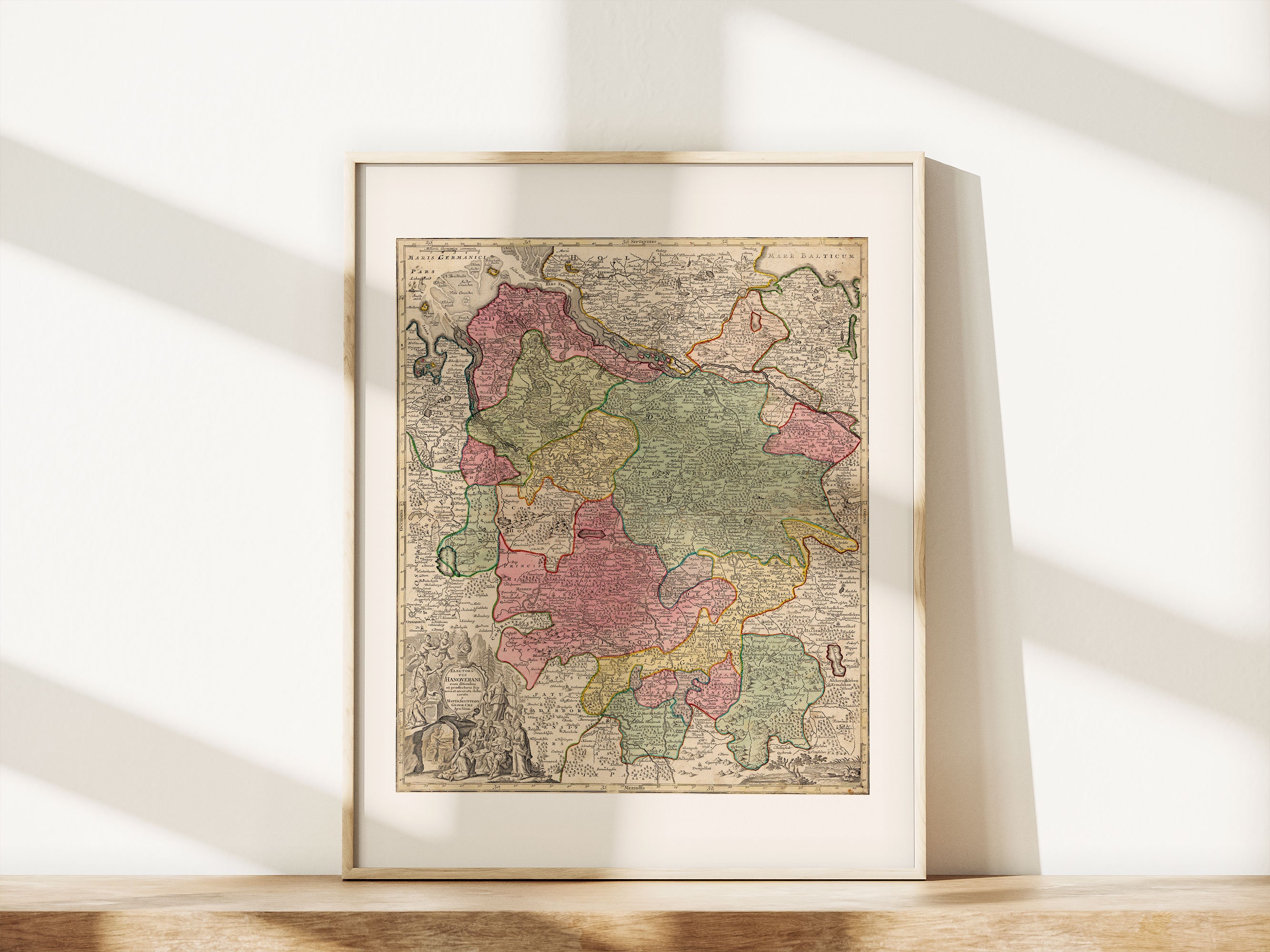 ANTIQUE GERMAN MAP, Electoratus Hanoverani : Seutter, Professional ...