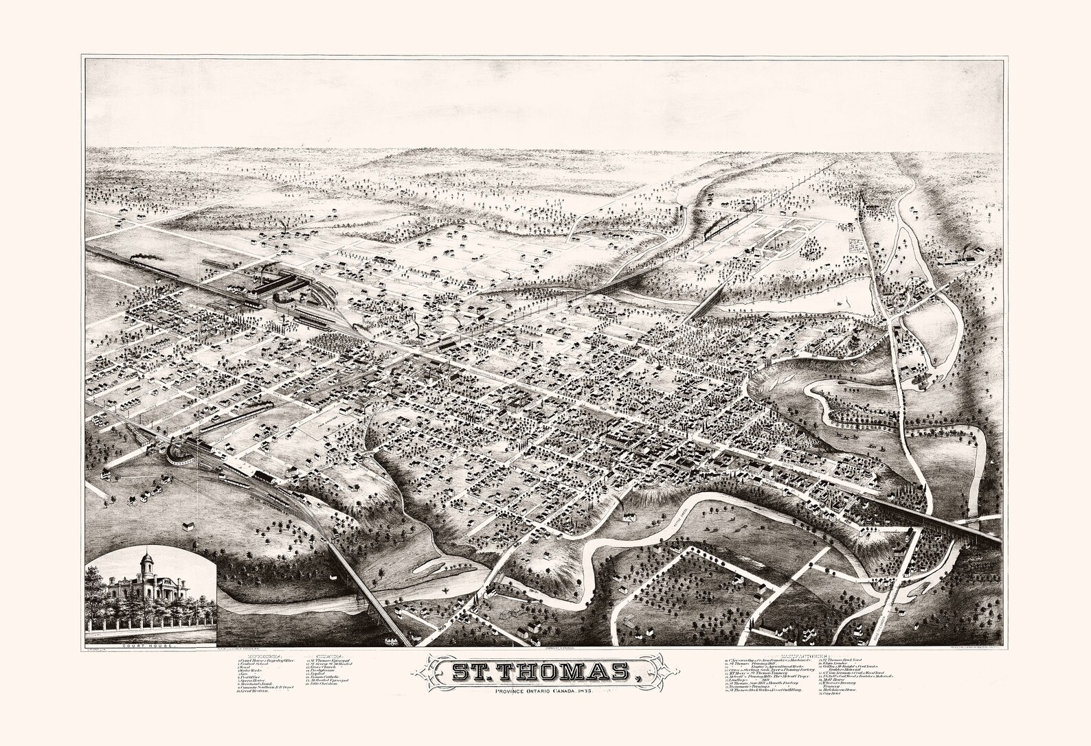 ST. THOMAS MAP Antique St Thomas Ontario Map Antique Map - Etsy