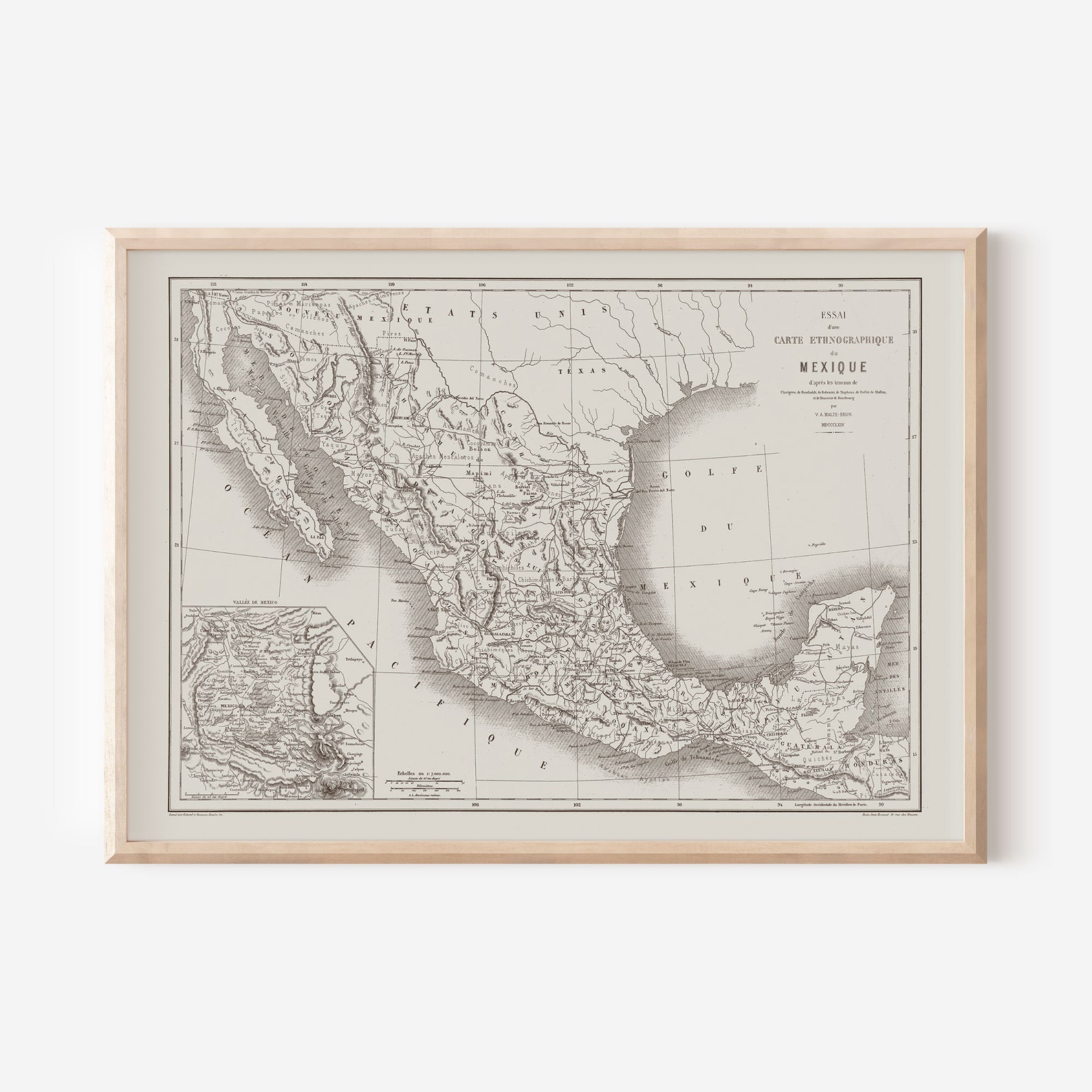 ANTIQUE MEXICO MAP Historical Map of Mexico Office Wall - Etsy
