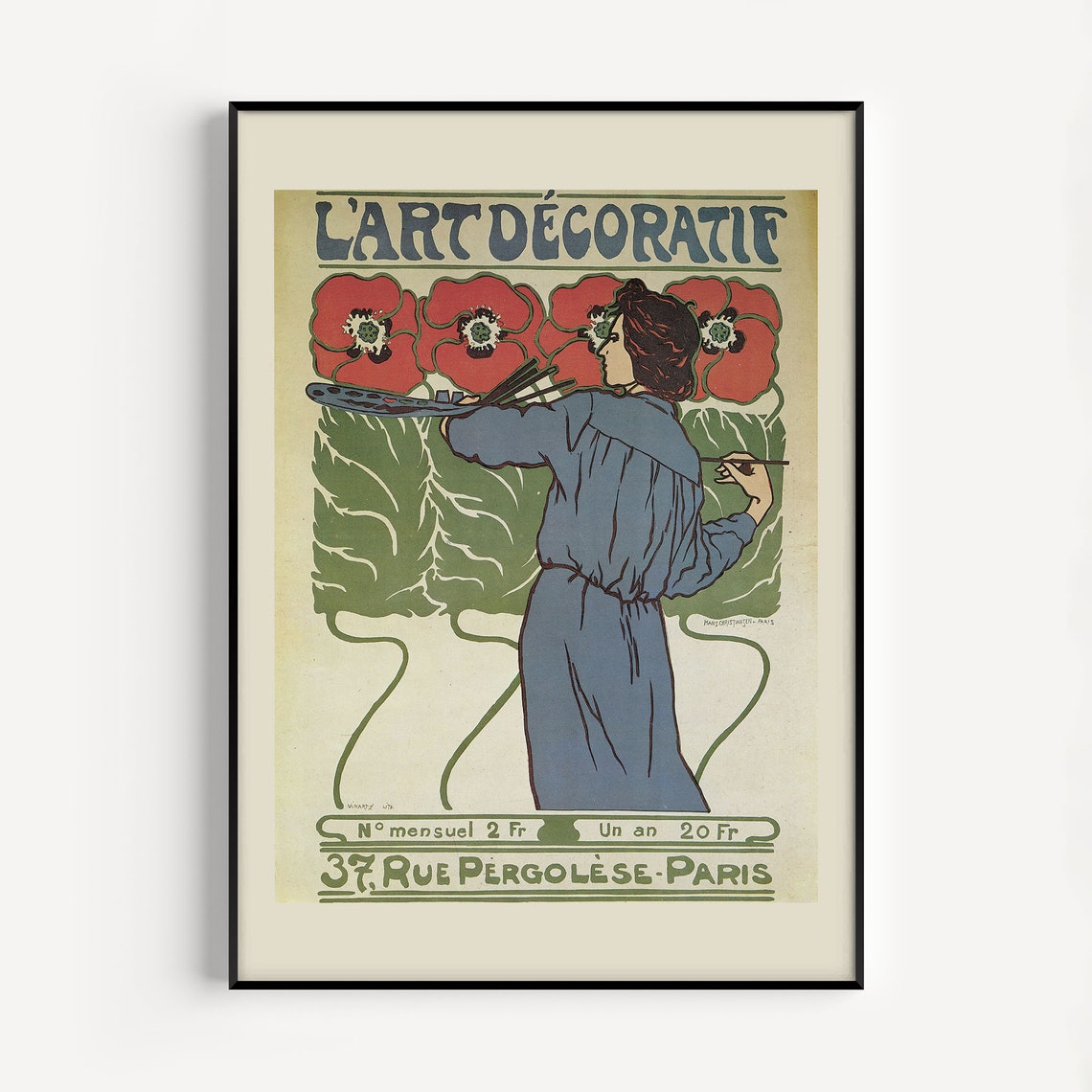 Antique Jugendstil Art Nouveau Poster Fine Art Print Belle - Etsy