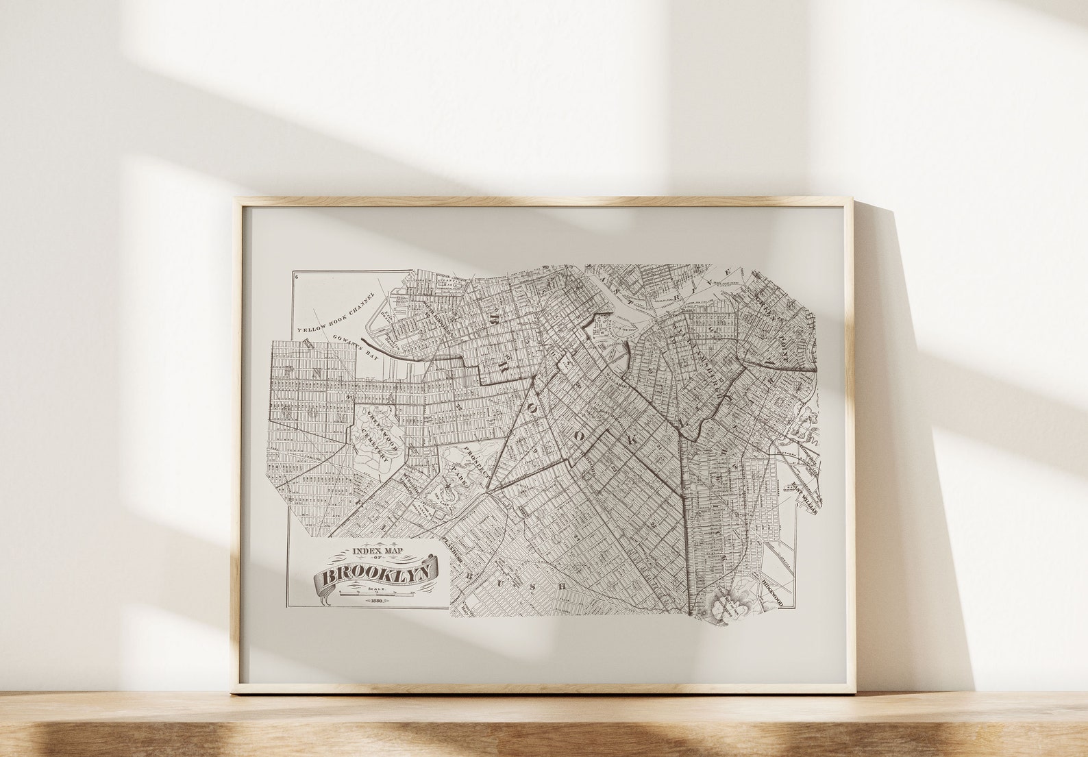 VINTAGE BROOKLYN Wall Art NYC City Map Brooklyn Poster - Etsy