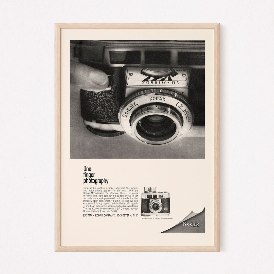 Black and White CAMERA Ad, Retro Camera Ad, 35mm Camera Poster Mid ...