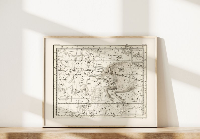 TAURUS STAR MAP Print Zodiac Sign Print Professional - Etsy