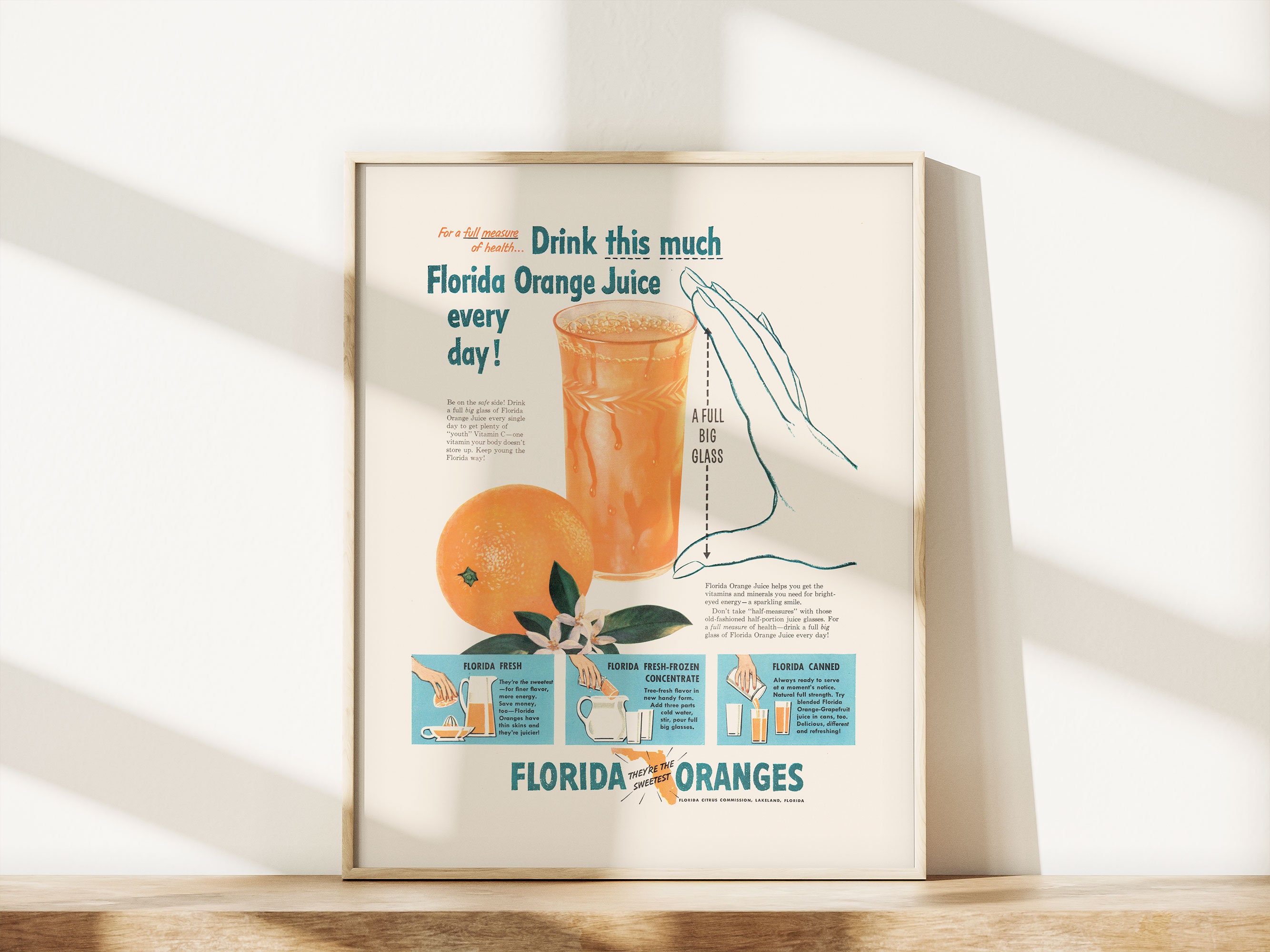 VINTAGE FLORIDA ORANGES Ad Retro Breakfast Poster Retro - Etsy