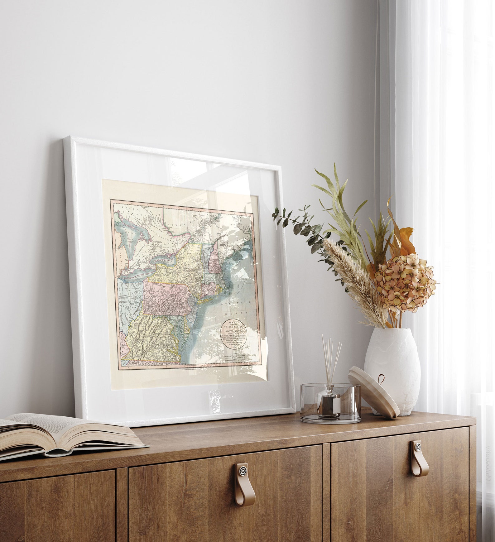 Antique Map of the NEW ENGLAND Antique Wall Art Early - Etsy