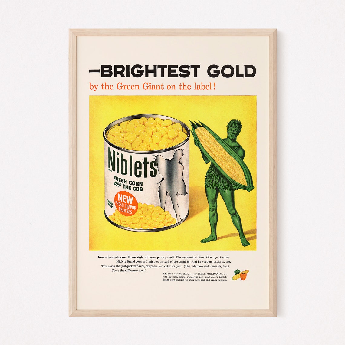 VINTAGE KITCHEN AD Retro Mid-century Ad Canned Corn Ad - Etsy