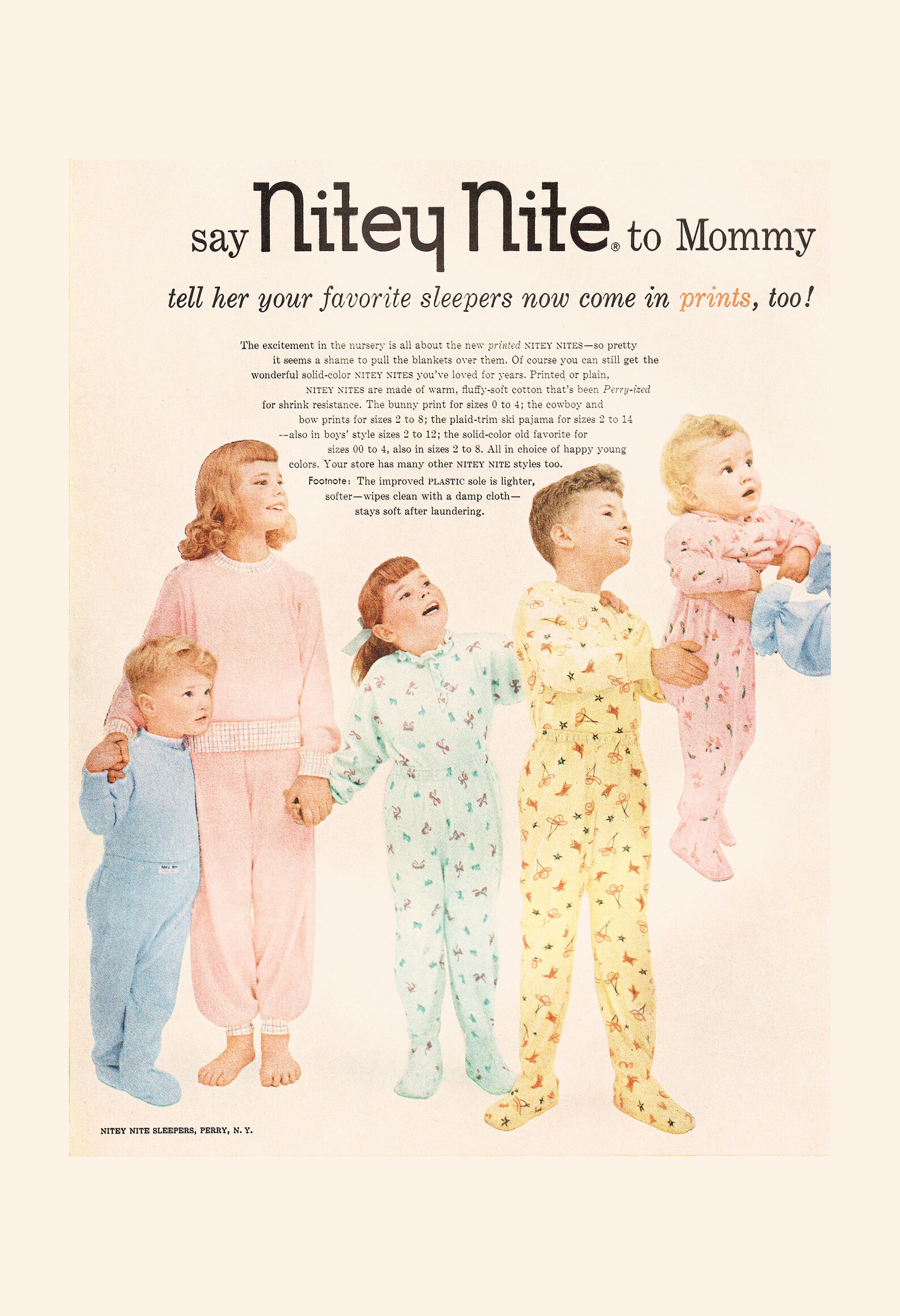 VINTAGE CUTE PAJAMAS Ad Retro Mid-century Ad Vintage Ad - Etsy