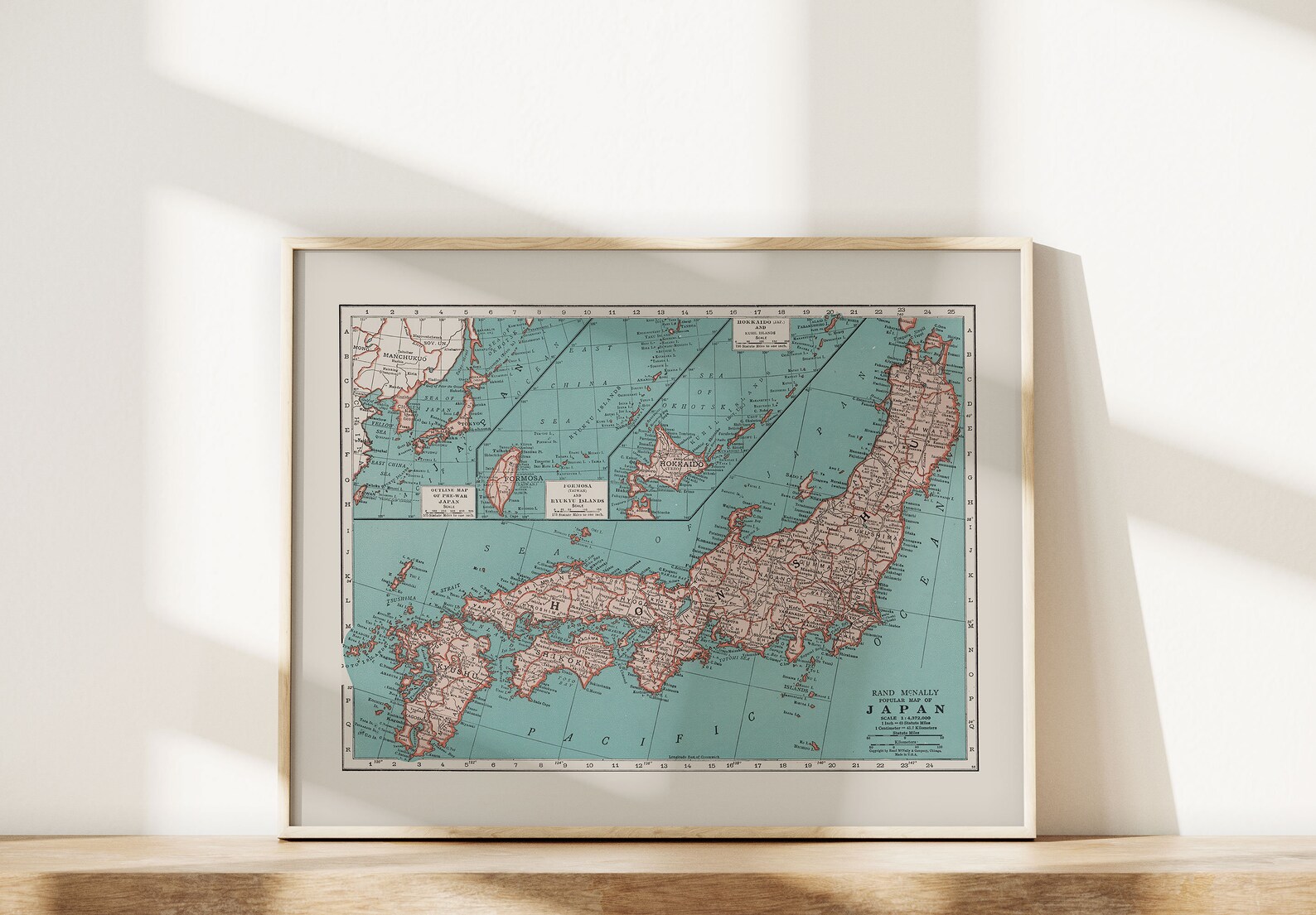 JAPAN MAP PRINT Vintage Map of Japan Old Map Print - Etsy