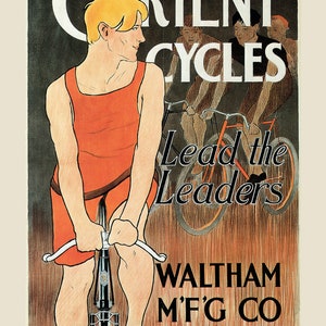 ORIENT BICYCLES POSTER Antique Art Nouveau Poster Print Belle Epoque ...