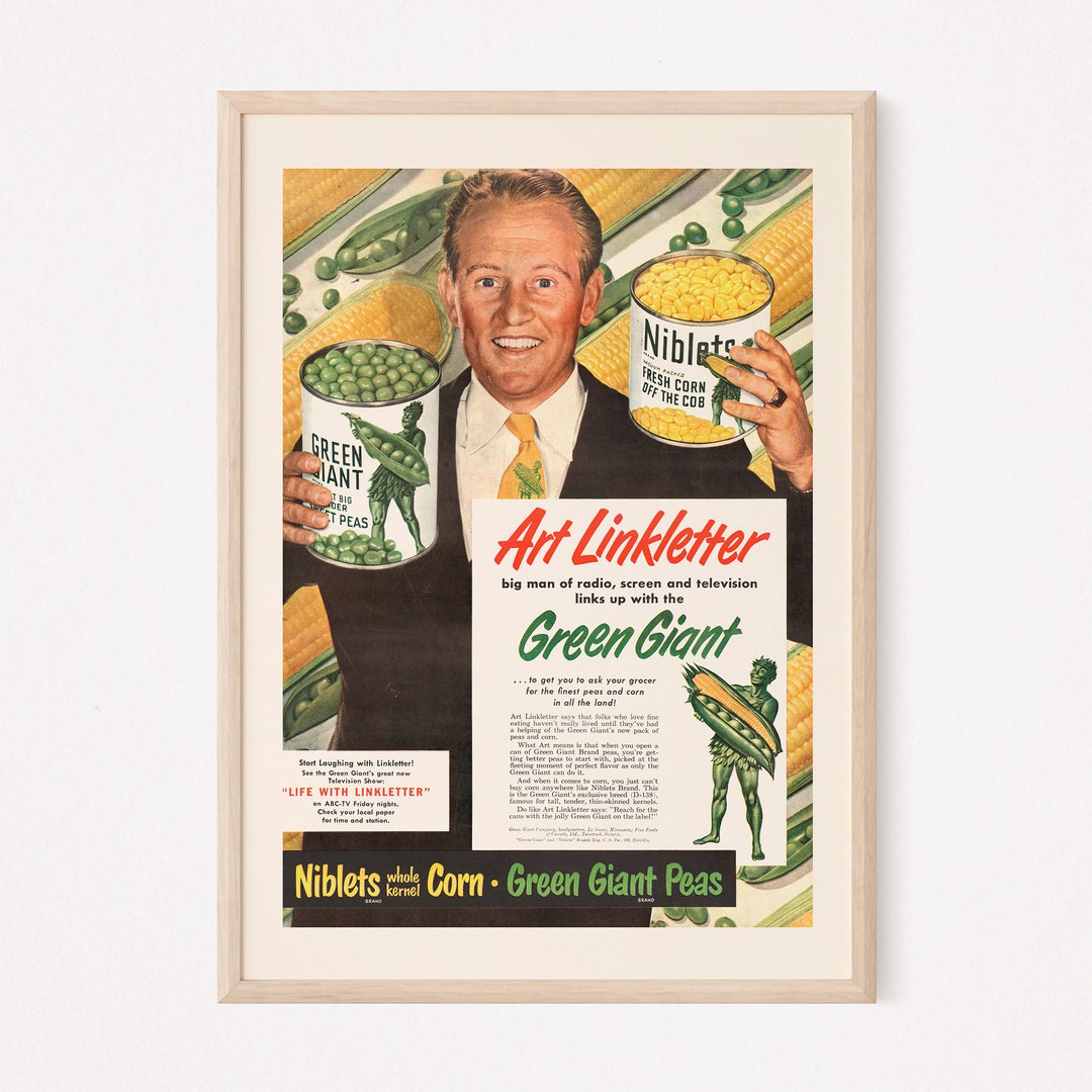 RETRO KITSCH ADVERTISEMENT, Canned Peas and Corn Ad, Vintage Kitsch ...