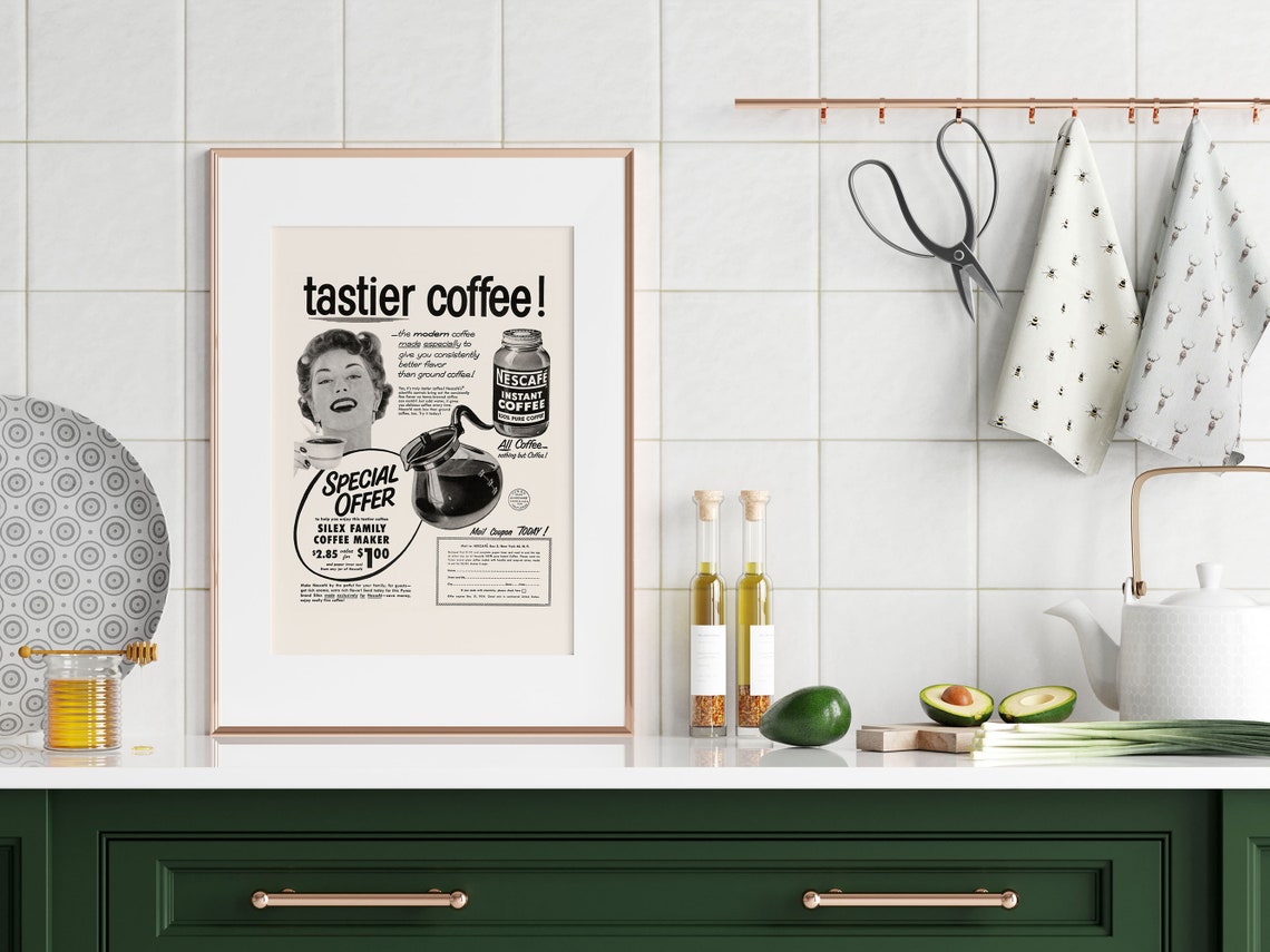 VINTAGE INSTANT COFFEE Ad Retro Mid-century Ad Vintage - Etsy