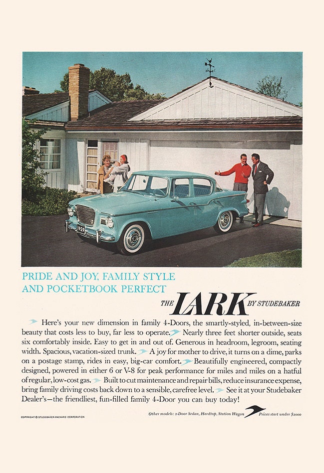 VINTAGE FAMILY CAR Ad 50's Car Poster Retro Car Ad Old - Etsy
