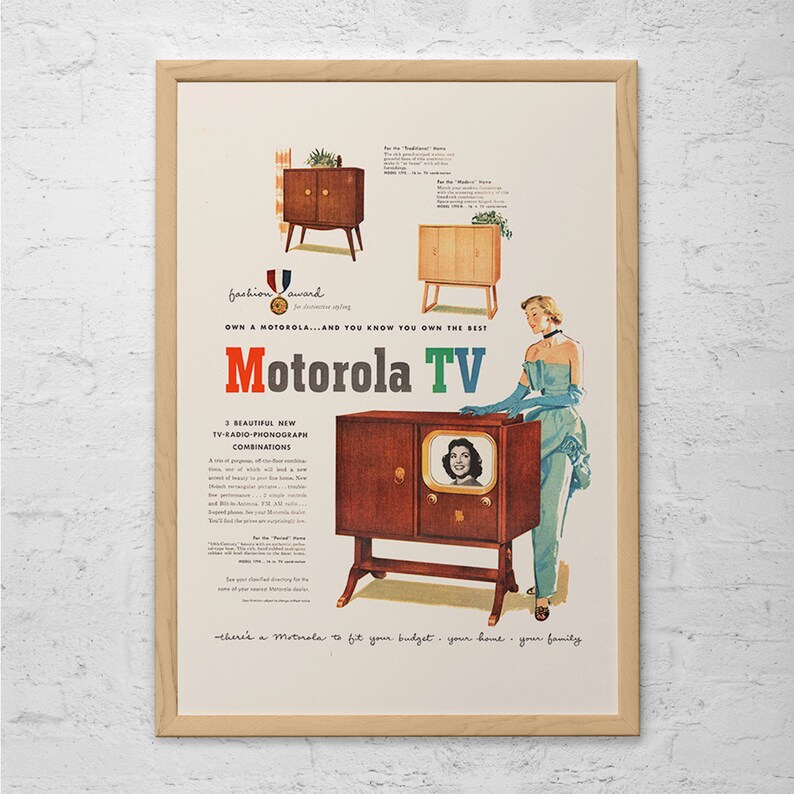 RETRO TV AD Retro Television Ad Vintage Mad Men Style | Etsy