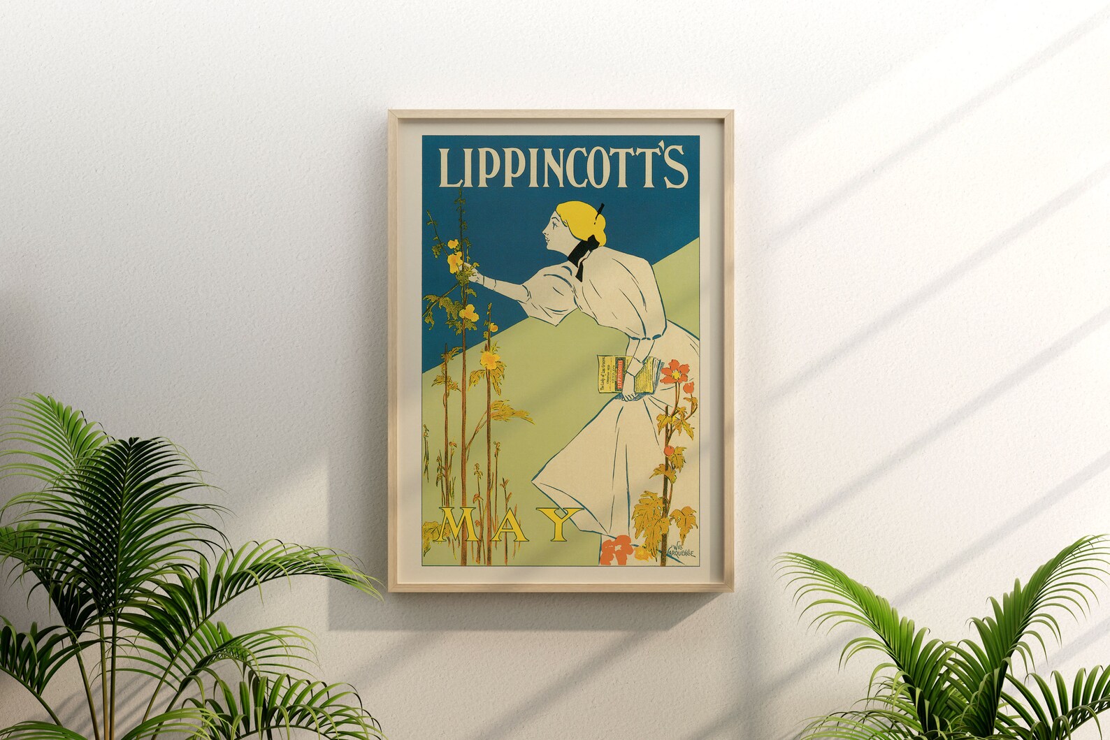 LIPPINCOTT'S MAGAZINE POSTER Beautiful Art Nouveau - Etsy
