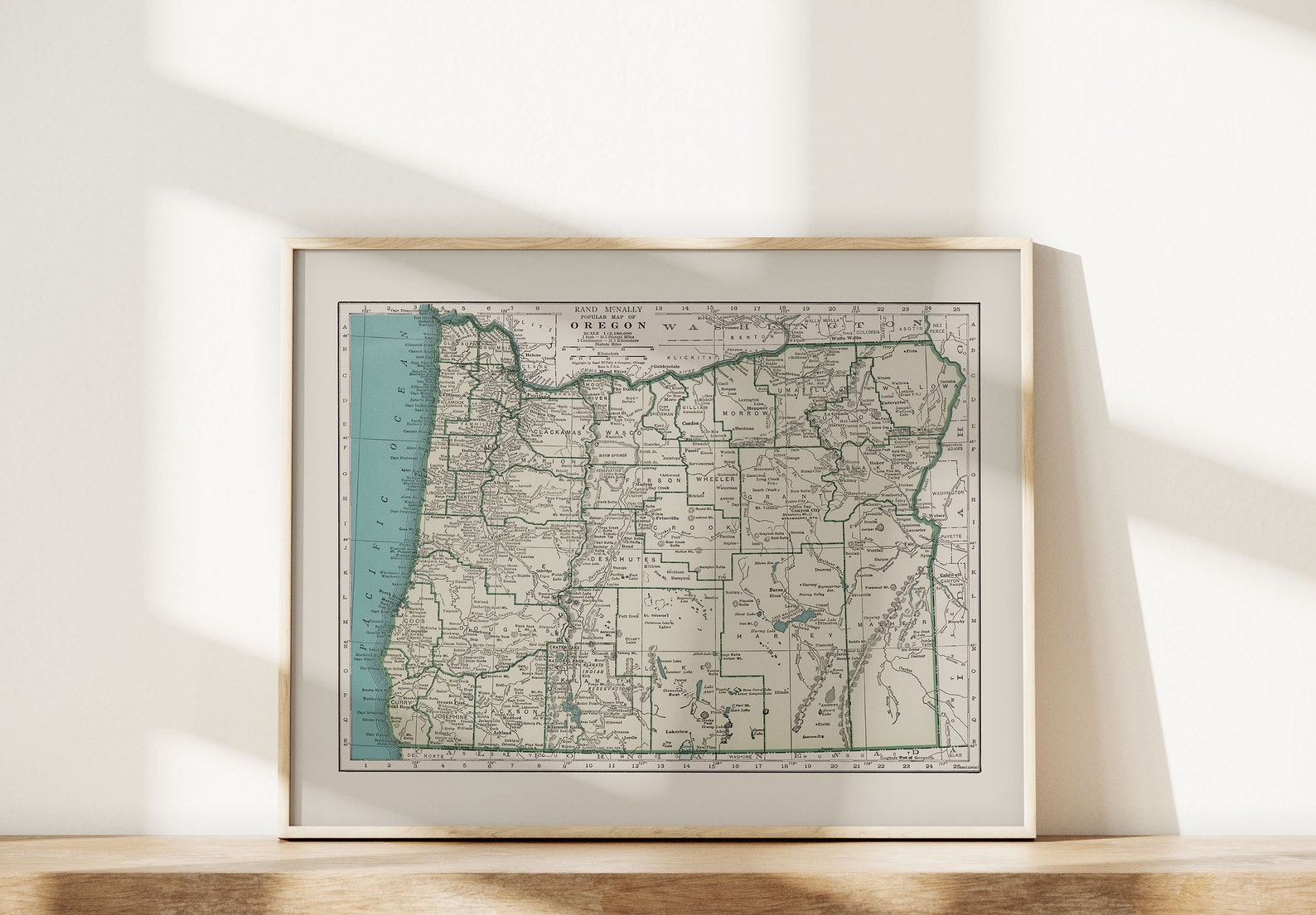 OREGON MAP PRINT Vintage Map of Oregon Antique Map Print - Etsy