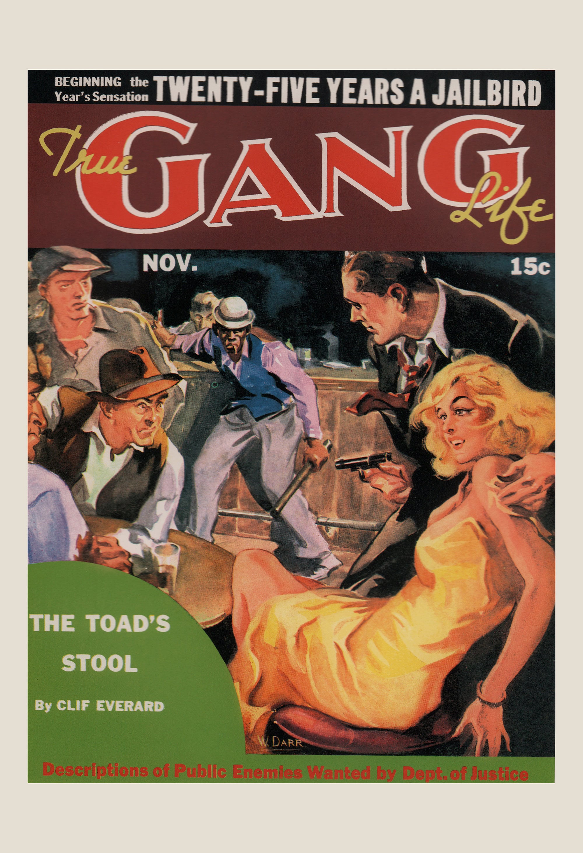 VINTAGE DETECTIVE POSTER, Gang Poster, Detective Magazine Poster sold ...