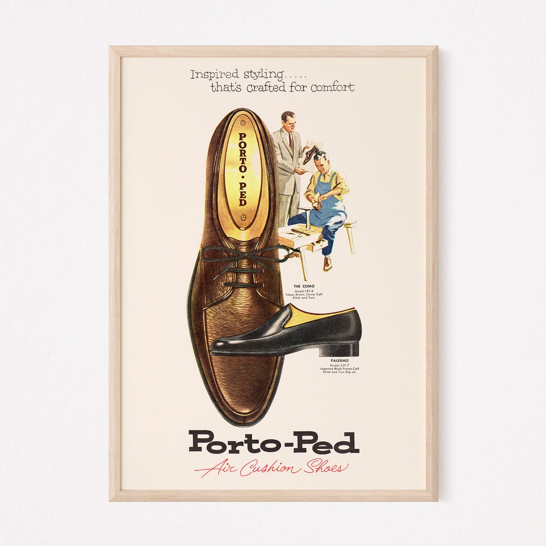 CLASSIC SHOE AD, Mens Shoes Poster, Men's Fashion Ad, Shoemaker Poster ...
