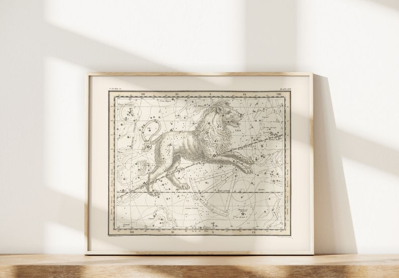 LEO SIGN MAP Print Zodiac Sign Print Professional - Etsy
