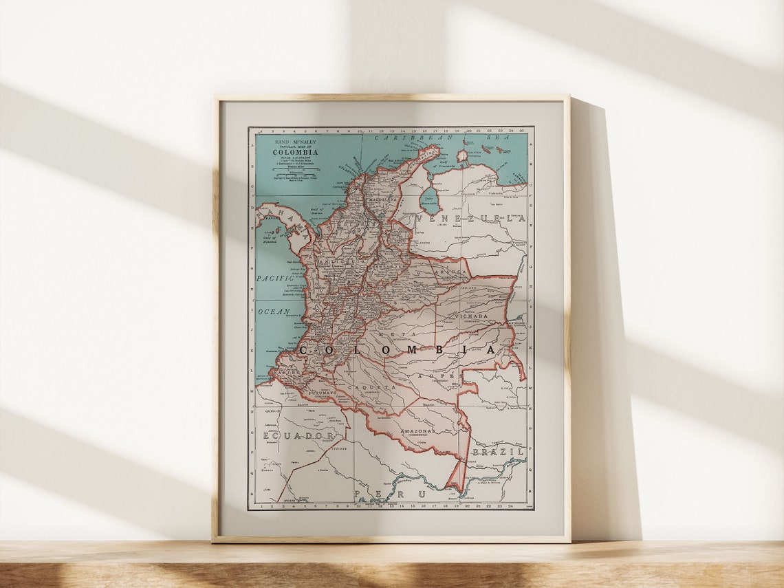 VINTAGE COLOMBIA MAP Vintage Map of Colombia Old Map - Etsy