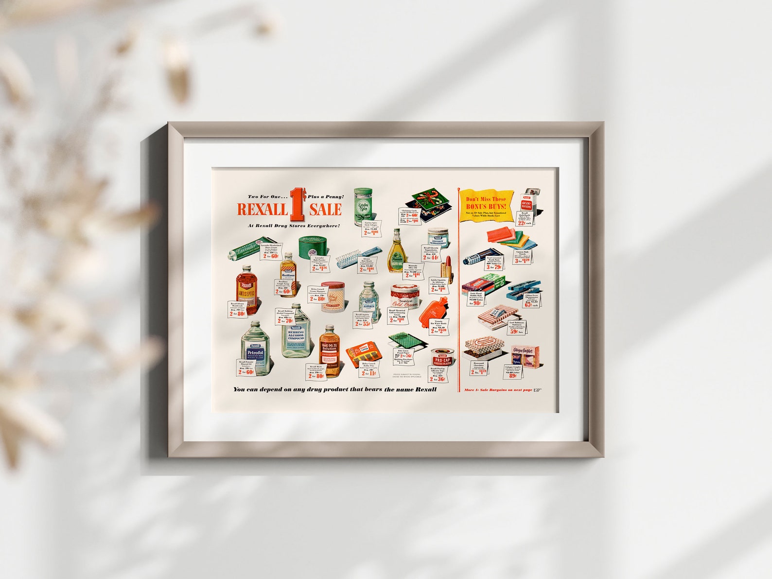 VINTAGE AD PRINT Drug Store Poster Retro Print Nostalgic - Etsy