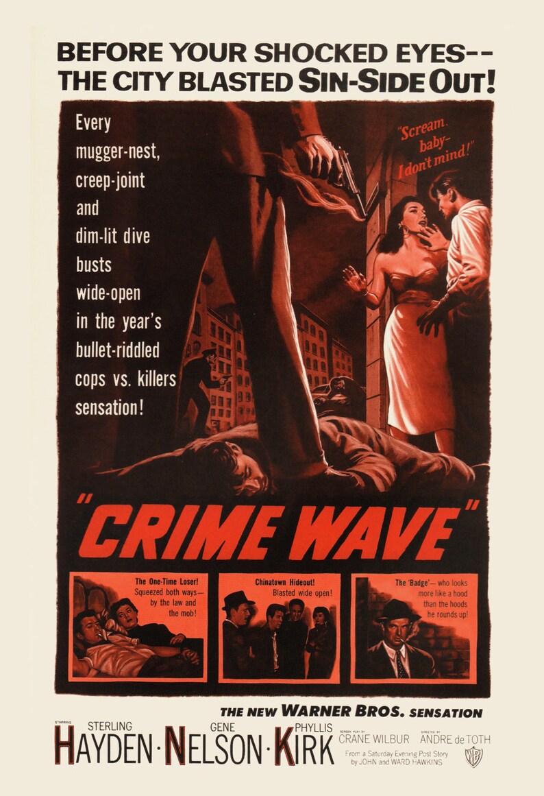 CLASSIC MOVIE POSTER Crime Wave Movie Poster Retro Movie | Etsy