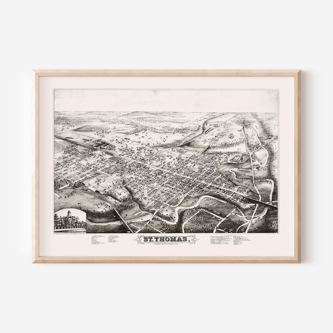 ST. THOMAS MAP Antique St Thomas Ontario Map Antique Map - Etsy