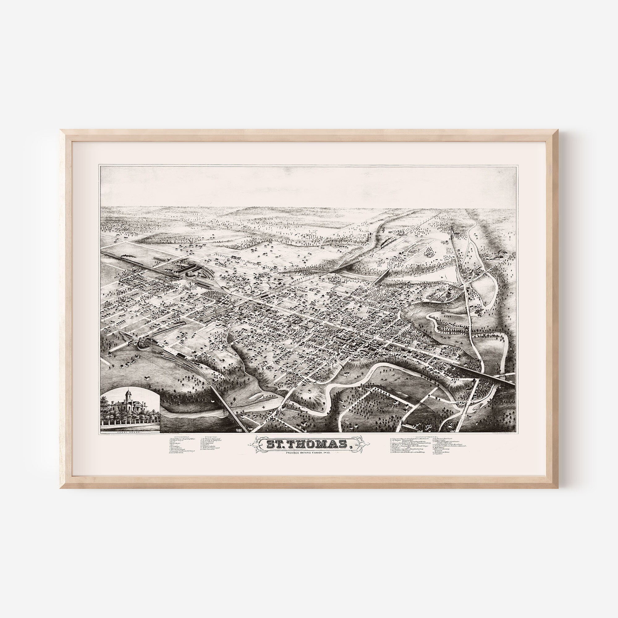 ST. THOMAS MAP Antique St Thomas Ontario Map Antique Map - Etsy Canada